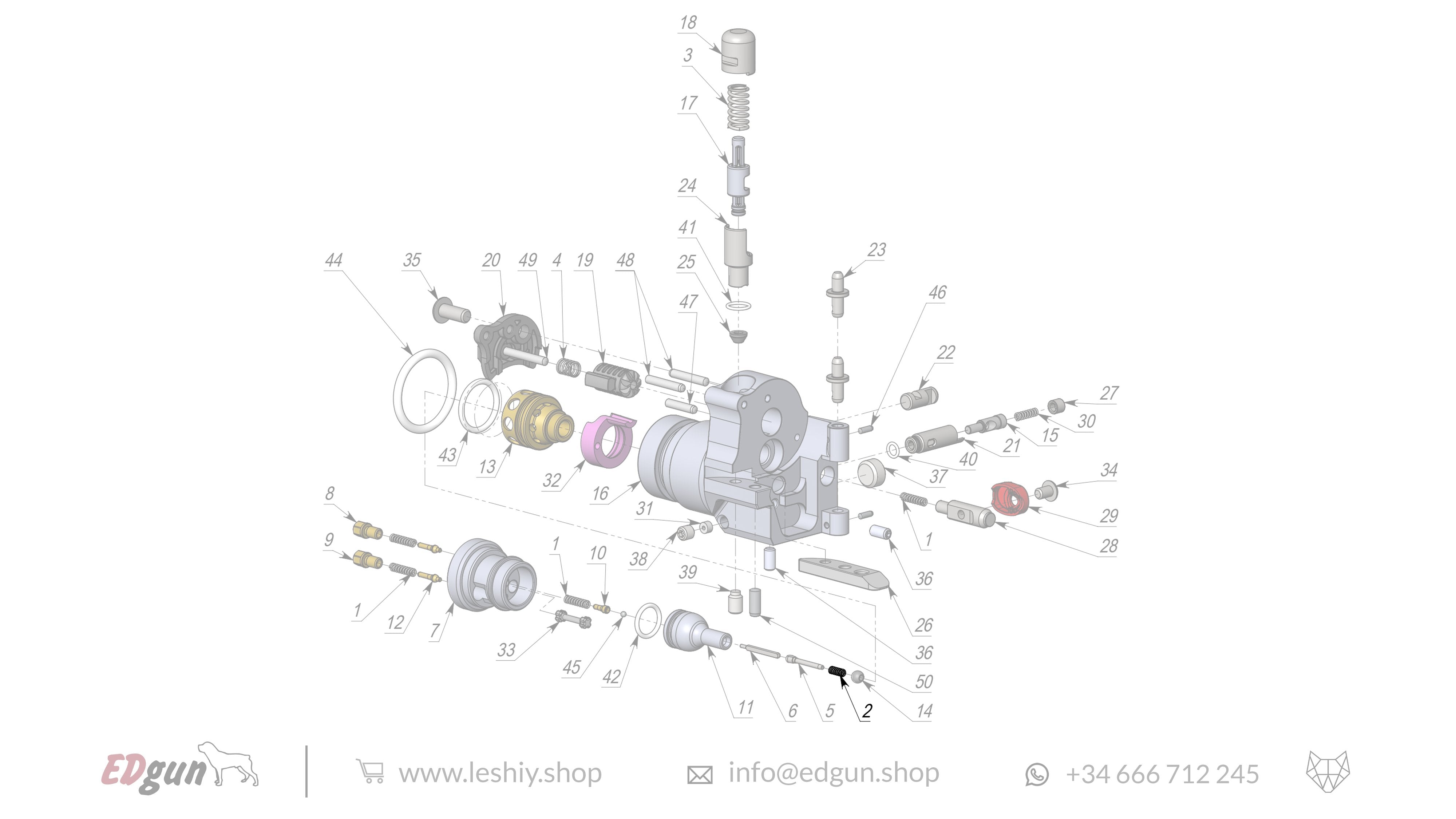 EDgun · Leshiy 2 · Spare Parts: New Forward Plug · LSA242200 – EDGUN.SHOP